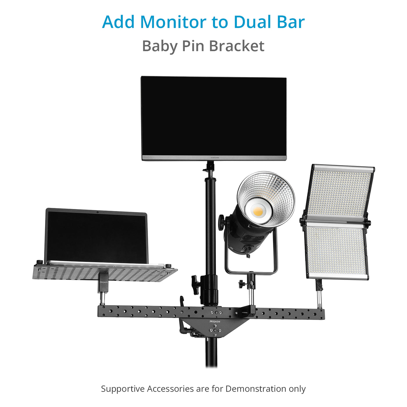 Proaim Baby Pin Bracket for Dual Mount Bar | Monitor & Camera Support ...