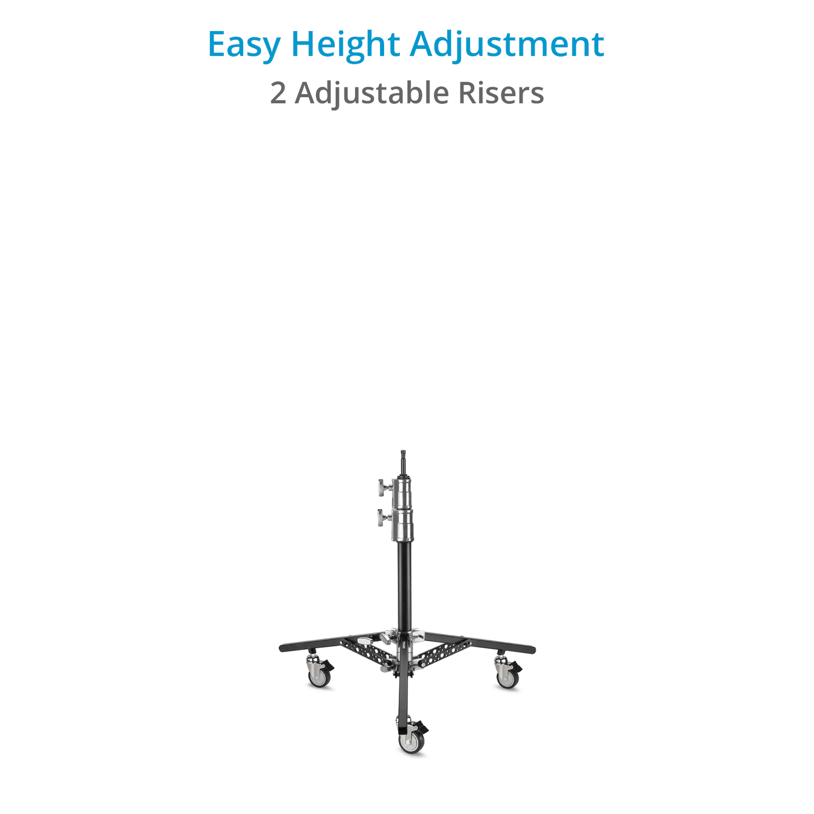6.16ft Double Riser Rolling Monitor Stand with 5/8” | Proaim — Proaim.ca