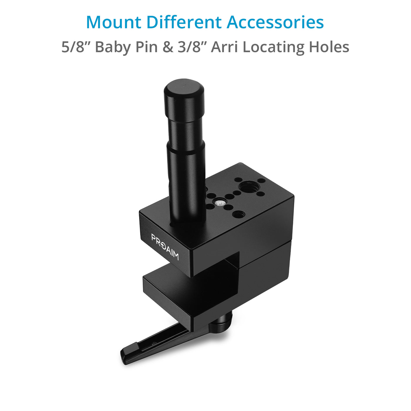 Tube Rail Clamp with 5/8 Baby Pin for Multi-Monitor | Proaim — Proaim.ca