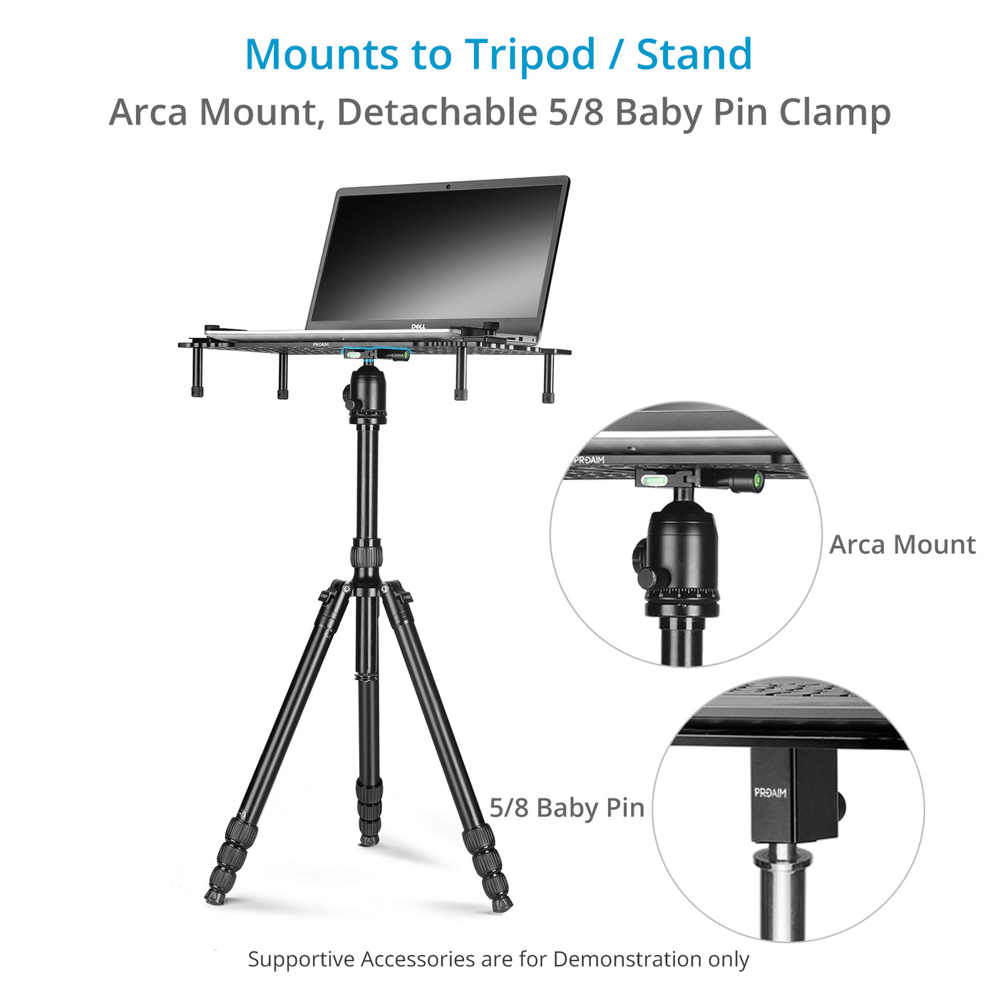 Proaim Universal Plus Laptop Workstation Platform w Cable Management & — Proaim.ca