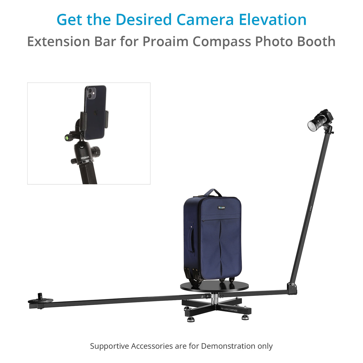 Proaim Camera Extension Bar for Compass 360° Photo Booth Rotating Plat ...